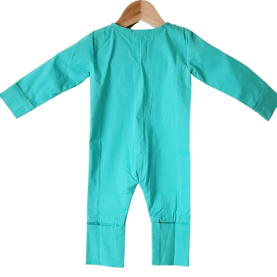 Organic Cotton Boho Teal Expandable Baby Jumpsuit Clothes | Snug Bub USA